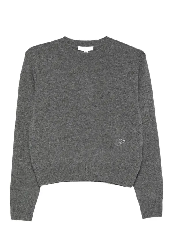 SPORTY  RICH Crystal-embellished Sweater - Medium Heather Grey