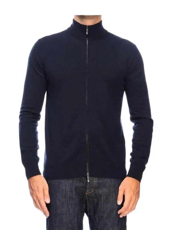 Giorgio Armani Zip-up Long-sleeve Cardigan - Black