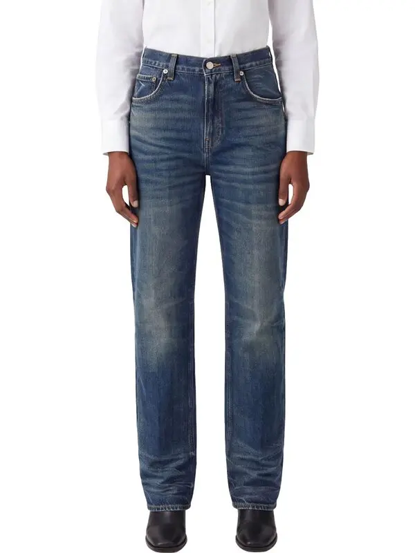 HAIKURE Bonnie High-waisted Wide-leg Denim Jeans With 5-pocket Design - Blue