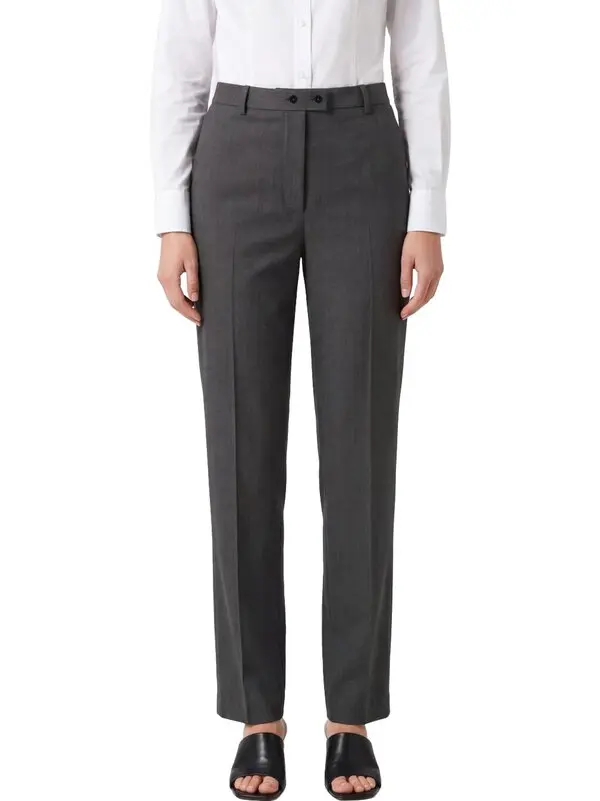 JIL SANDER High-waisted Slim Fit Trousers In Wool And Mohair - Grey
