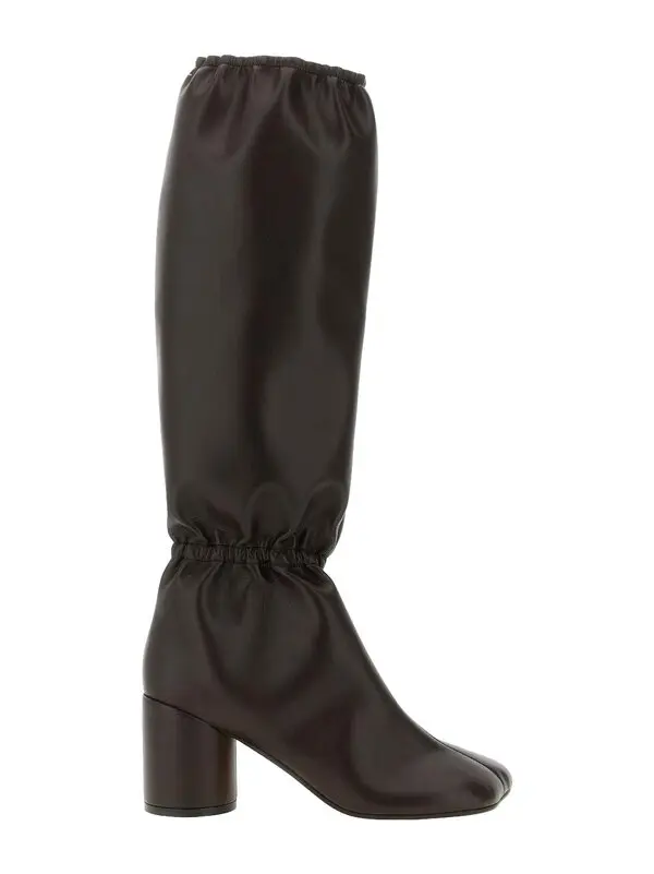 MAISON MARGIELA Anatomic Knee-high Boots With Cylindrical Heel - Brown
