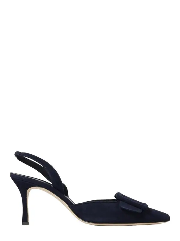 Manolo Blahnik Maysli Suede Mid-heel Slingback Pumps - Navy