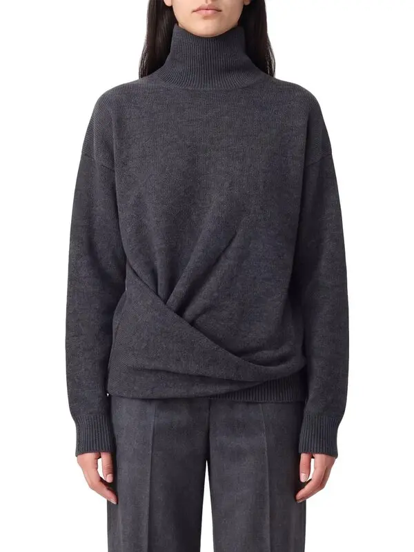 RÓHE High Neck Jumper In Wool With A Relaxed Fit And Dropped Shoulders - Grey