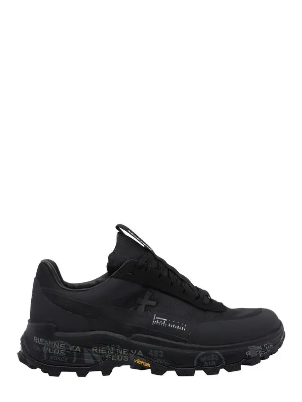 Premiata Devin Technical Fabric Sneakers With Serrated Vibram Sole - Black
