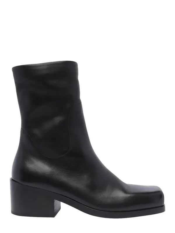 Marsèll Cassello Square-toe Calf Leather Western Boots - Black
