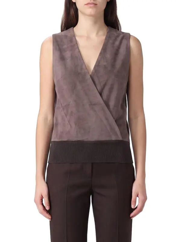 Max Mara V-neck Off-the-shoulder Wool And Cashmere Top - Brown
