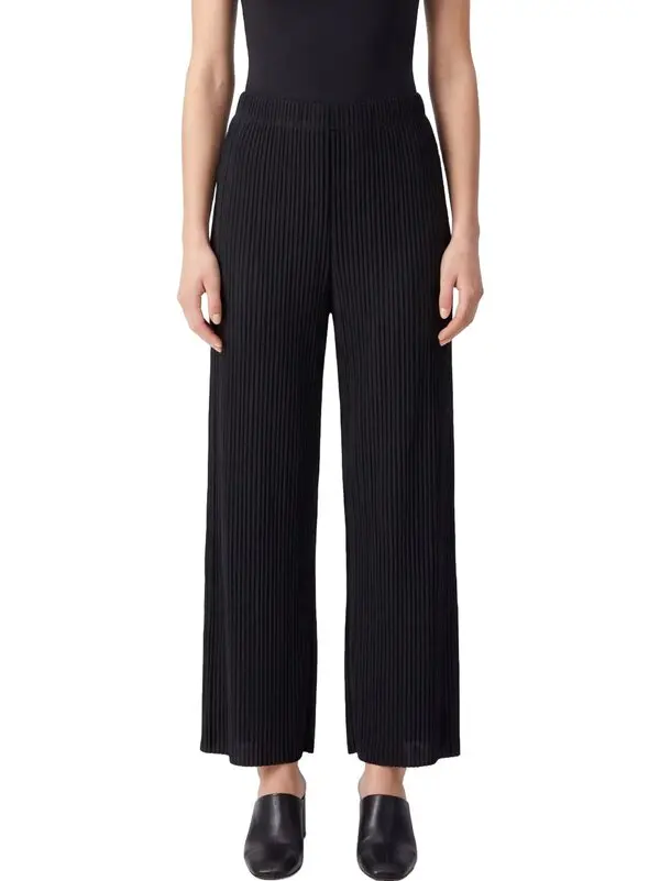 Issey Miyake High-waisted Pleated Crêpe Wide-leg Trousers - Black