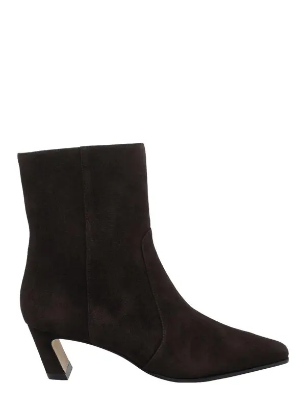 STUART WEITZMAN Suede Ankle Boots With Flared Mid-heel - Brown