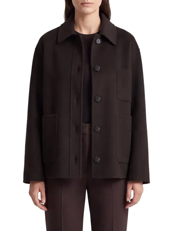 Max Mara Relaxed-fit Virgin Wool Shirt Jacket With Patch Pockets - Brown
