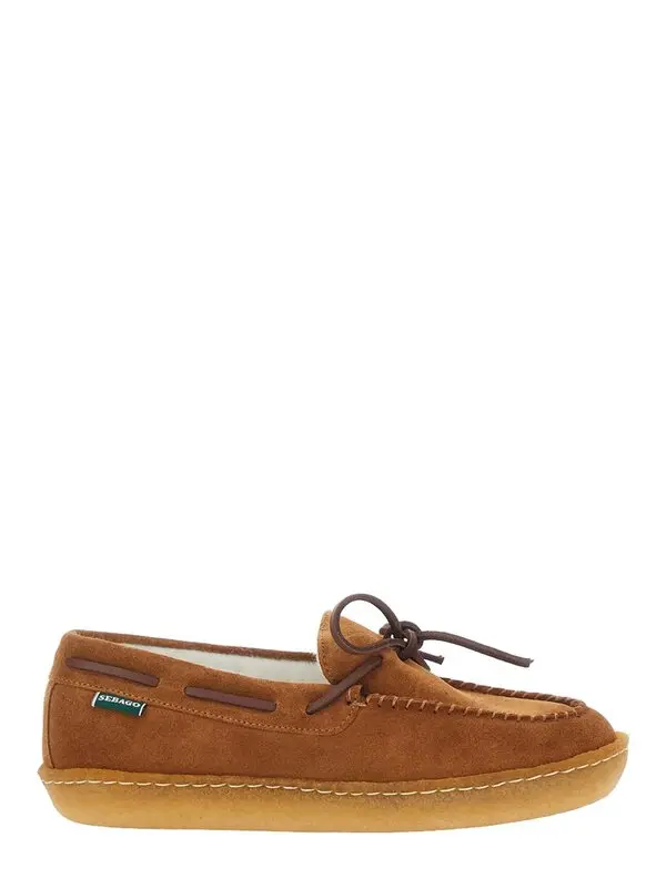 SEBAGO Colton Round-toe Suede Boat Shoes With Adjustable Laces - Brown
