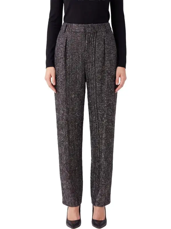 Missoni High-waisted Wide-leg Viscose Blend Trousers With Pleats - Black