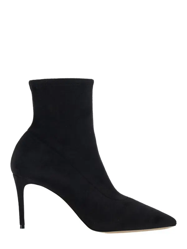 Casadei Julia Stretch Fabric Ankle Boots With Stiletto Heel And Almond Toe - Black
