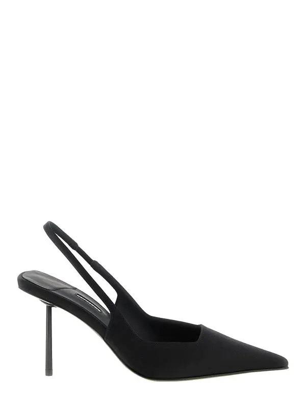 LE SILLA Amelia Silk-blend Satin High Stiletto Heel Slingback Pumps - Black