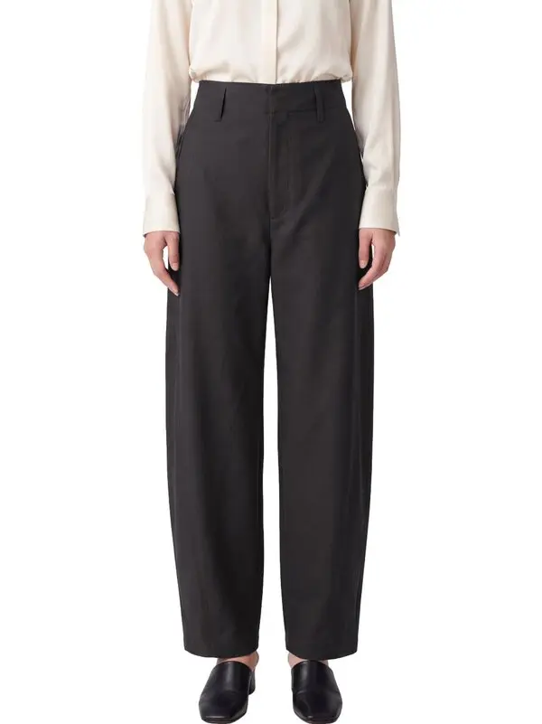 LEMAIRE High-waisted Wide-leg Cotton Trousers - Brown