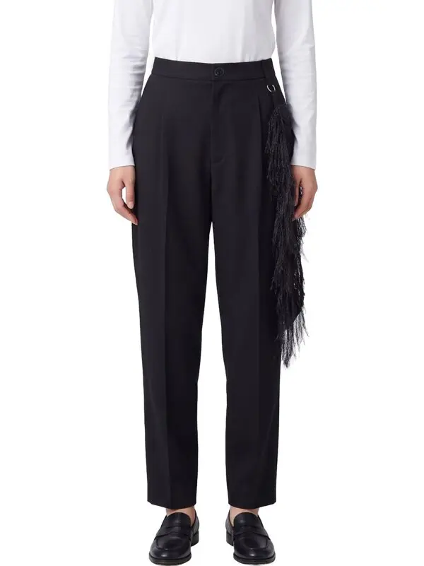 DARKPARK Pleated Straight-leg Tailored Trousers In Wool Blend - Black