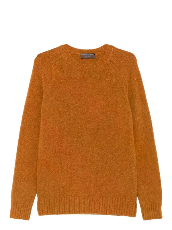 FILIPPO DE LAURENTIIS Raglan-sleeve Ribbed-trim Sweater - Orange