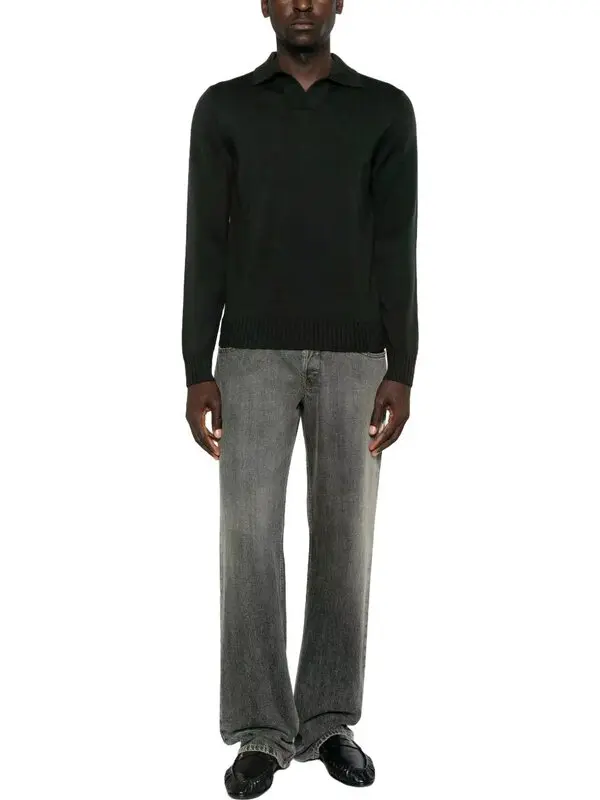 FILIPPO DE LAURENTIIS Polo-collar Sweater - Green