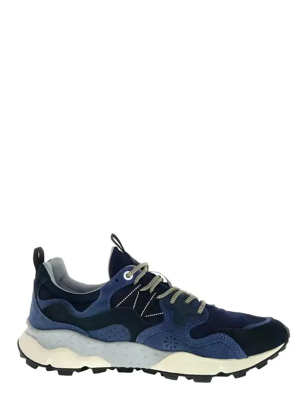 FLOWER MOUNTAIN Yamano 3 Suede Panelled Sneakers - Blue