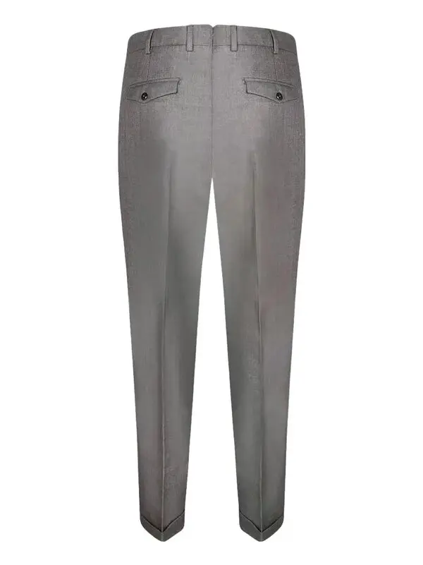PT TORINO Pleated-detail Turn-up Trousers - Grey