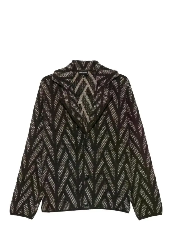 Emporio Armani Chevron-pattern Cardigan - Brown
