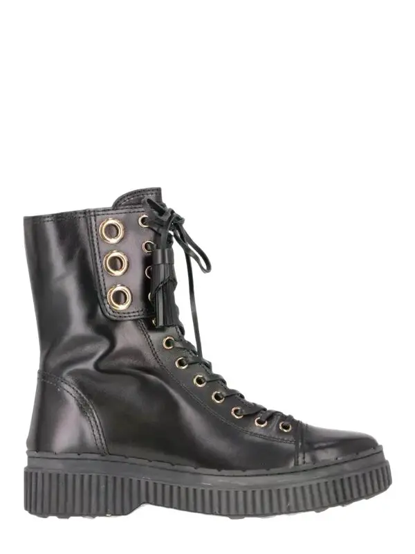 TOD'S Tassel-detail Lace-up Boots - Black
