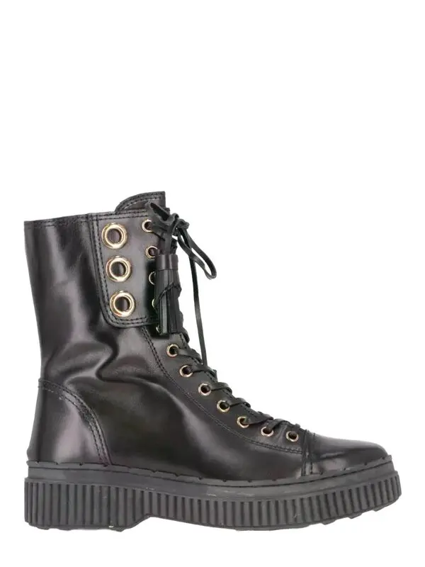 TOD'S Tassel-detail Lace-up Boots - Black