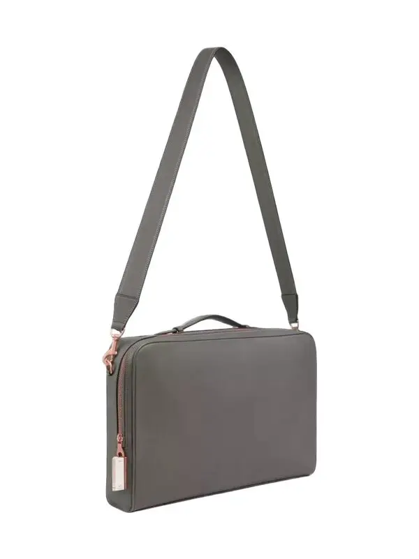 AVITEUR Cristallo Leather Prism-clasp Briefcase - Grey