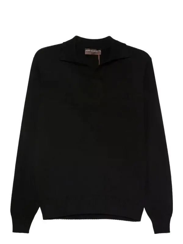 FILIPPO DE LAURENTIIS Skipper Collar Sweater - Black