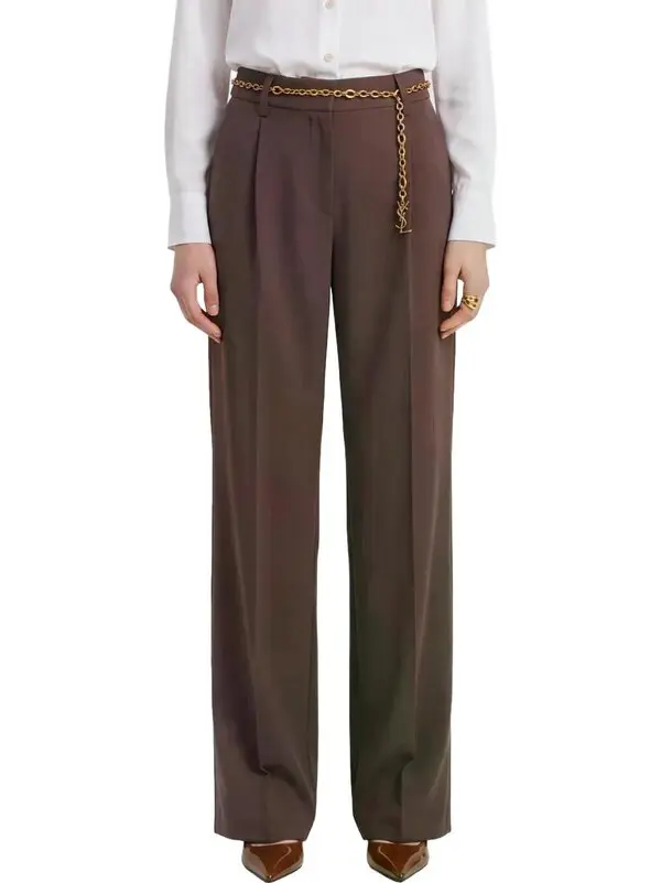 SUTTON NEW YORK Pressed-crease Straight-leg Trousers - Brown