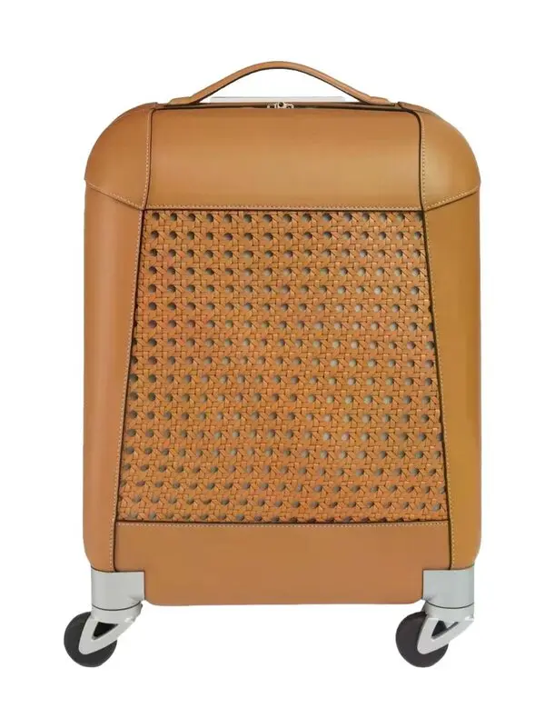 AVITEUR Cannage Woven-leather Carry-on Bag - Brown