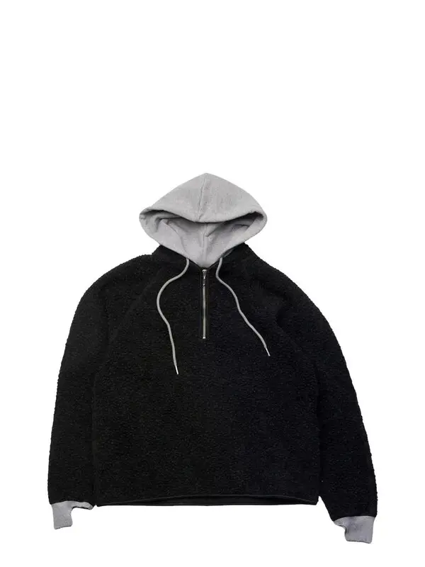 STOCKHOLM SURFBOARD CLUB Bouclé Quarter-zip Hoodie - Black