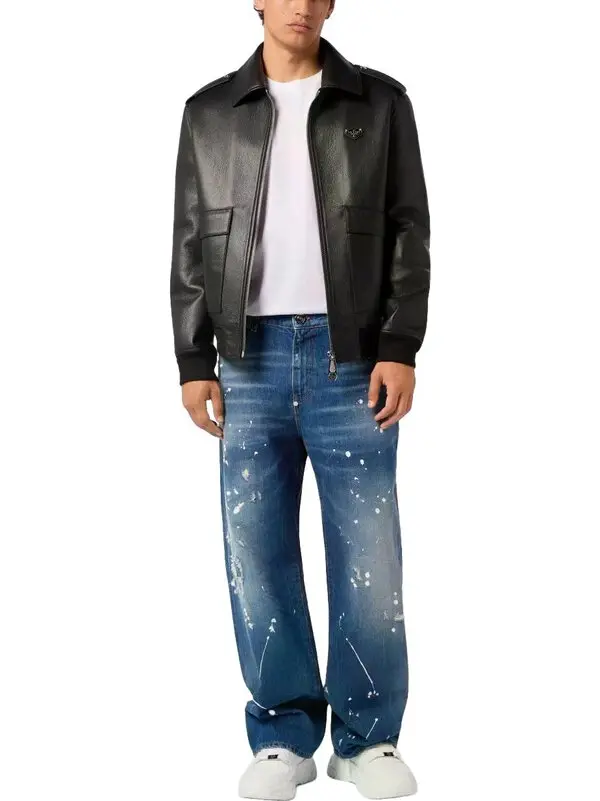 Philipp Plein Eco-leather Jacket - Black