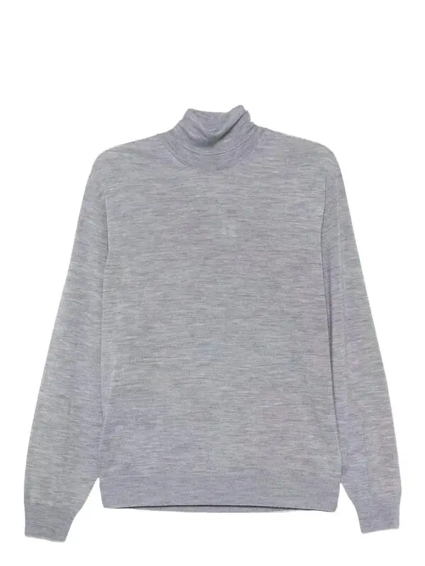 Canali Roll-neck Wool Sweater - Grey