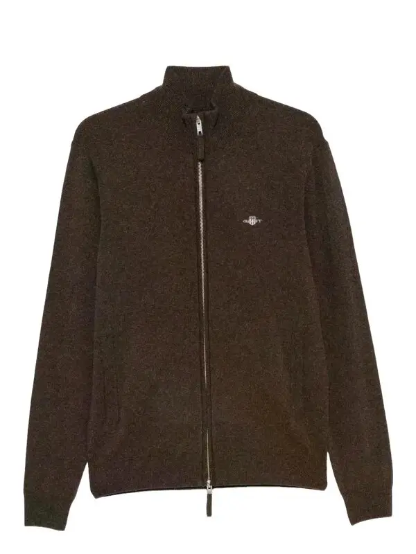 Gant Zip-up Cardigan - Brown
