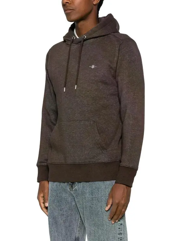 Gant Shield Drawstring Hoodie - Brown