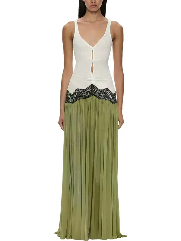 Christopher Esber Open Twist Verner Lace Maxi Dress - Green