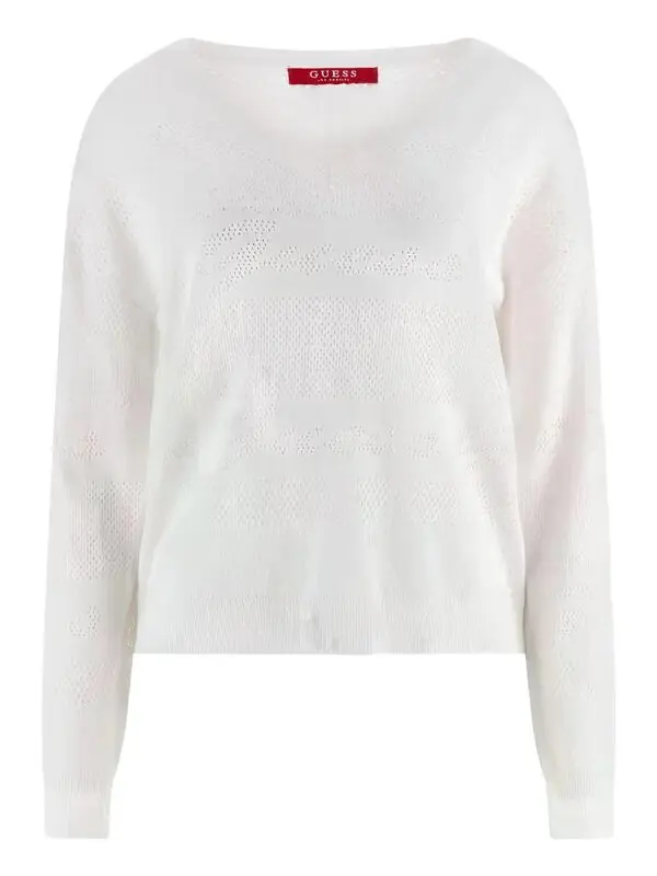 Guess Jalice V-neck Sweater - White