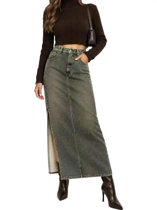 Archive Dea Denim Maxi Skirt - Grey