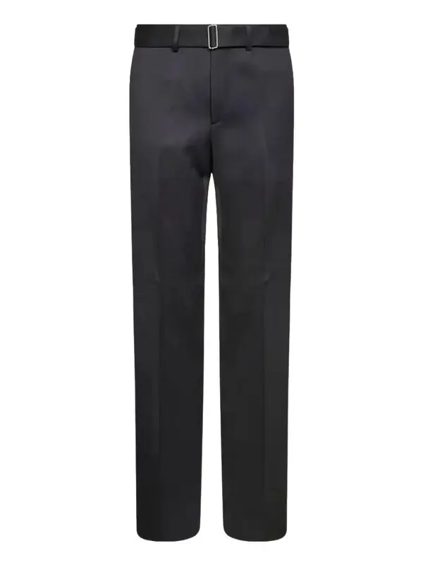 LARDINI Belted Pressed-crease Trousers - Grey