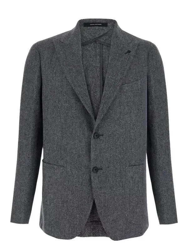 Tagliatore Herringbone-pattern Blazer - Grey