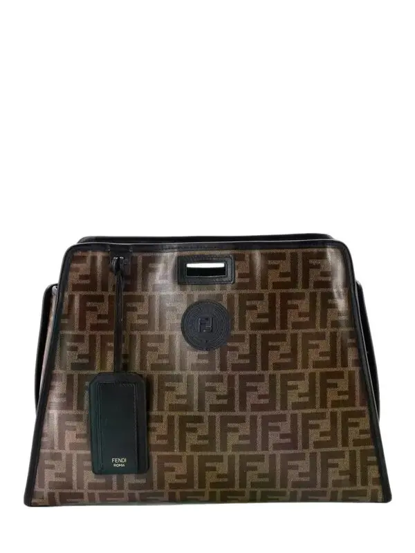 Fendi Peekaboo Zucca Coated Canvas Medium Tote Bag - Brown
