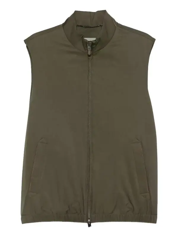 Canali High-neck Sleeveless Jacket - Green