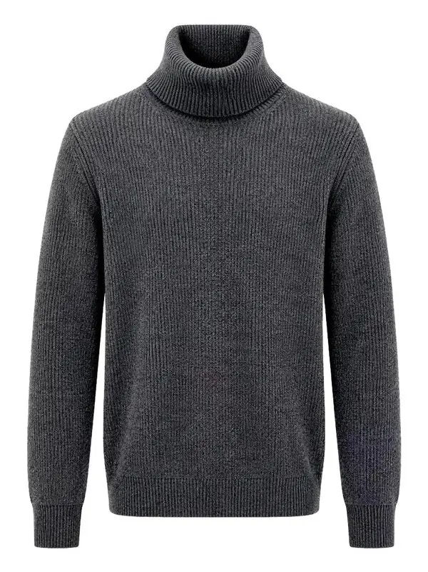 ANIPS Ribbed Roll-neck Sweater - Grey