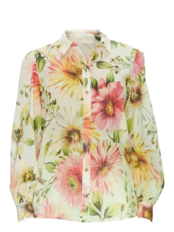 Guess Clara Floral-print Shirt - White