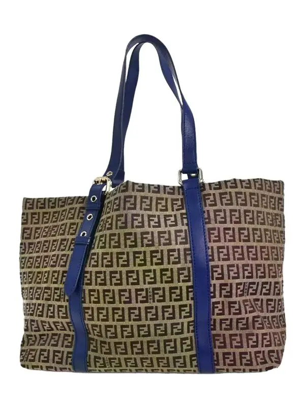 Fendi Zucchino Canvas Logo-charm Tote Bag - Neutrals
