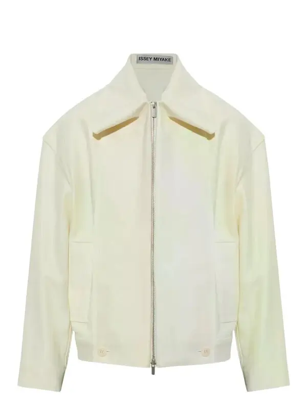 Issey Miyake Shell Zip-up Panelled Jacket - White
