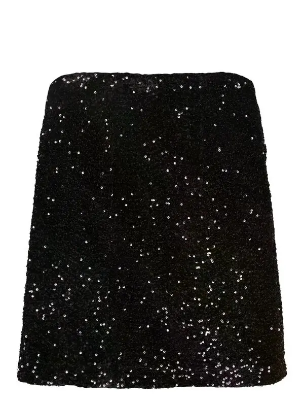 BLANCA VITA Sequin-embellished A-line Skirt - Black