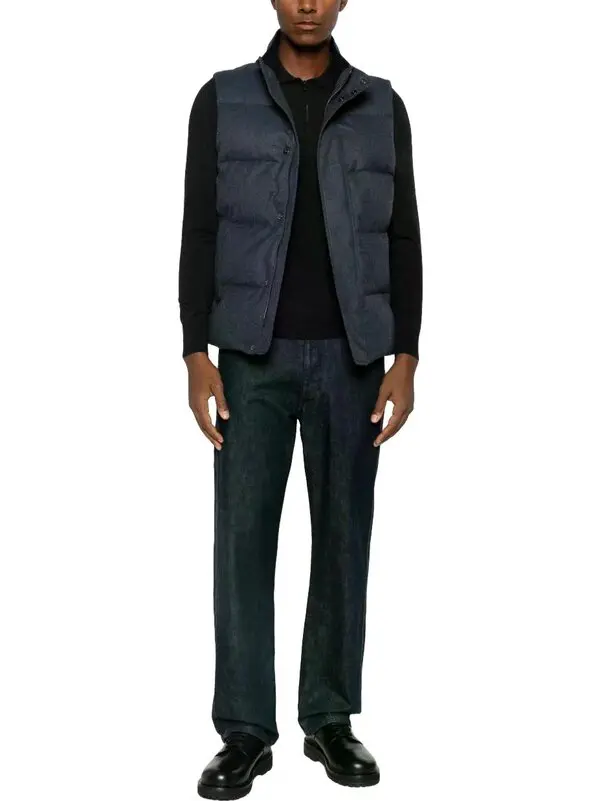 Canali Quilted Wool Gilet - Blue