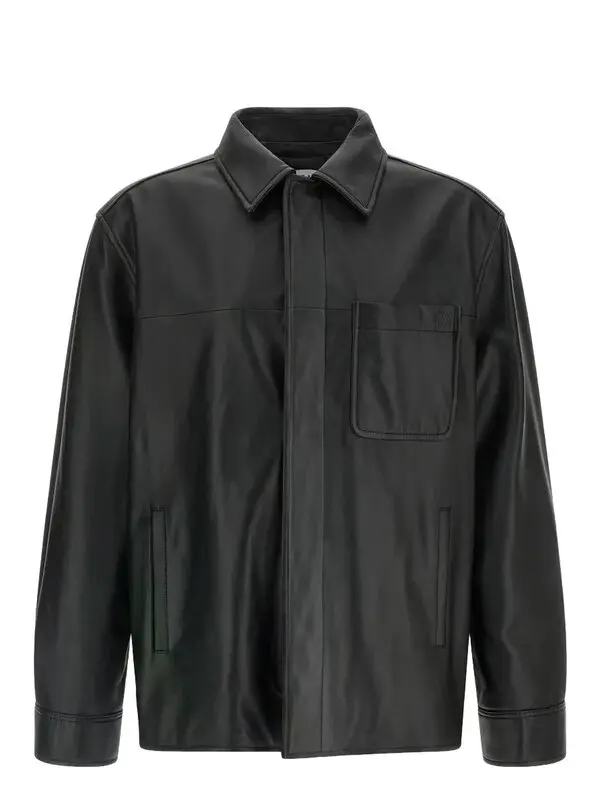 Loewe Leather Overshirt - Black