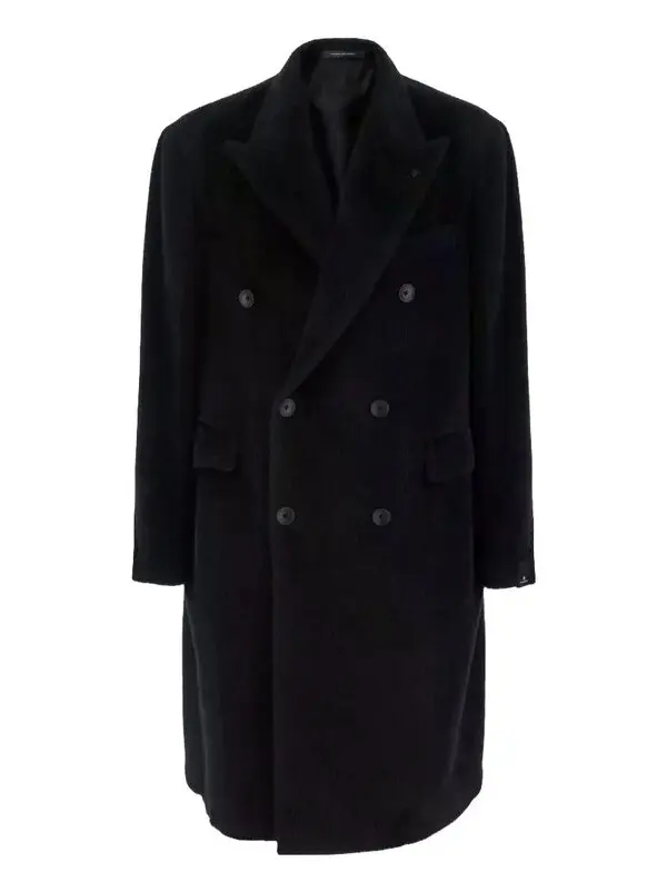 Tagliatore Double-breasted Peak-lapels Coat - Black